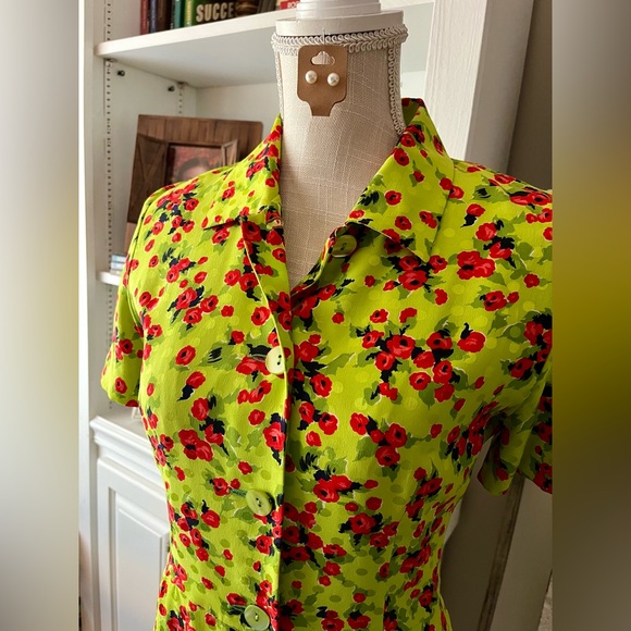 Dresses | Luca Luca Vintage Green Red Dress | Poshmark